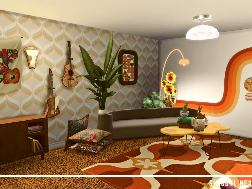 The Sims Resource - Simxties - Orange Living Room