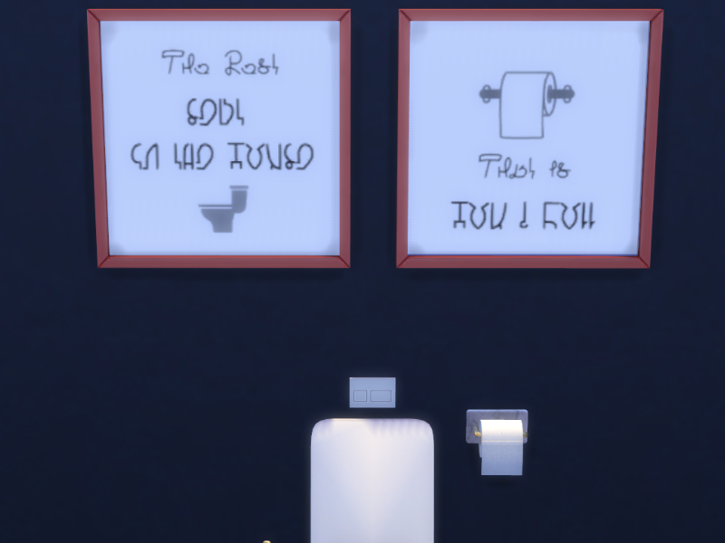 The Sims Resource | Simlish Bathroom Prints