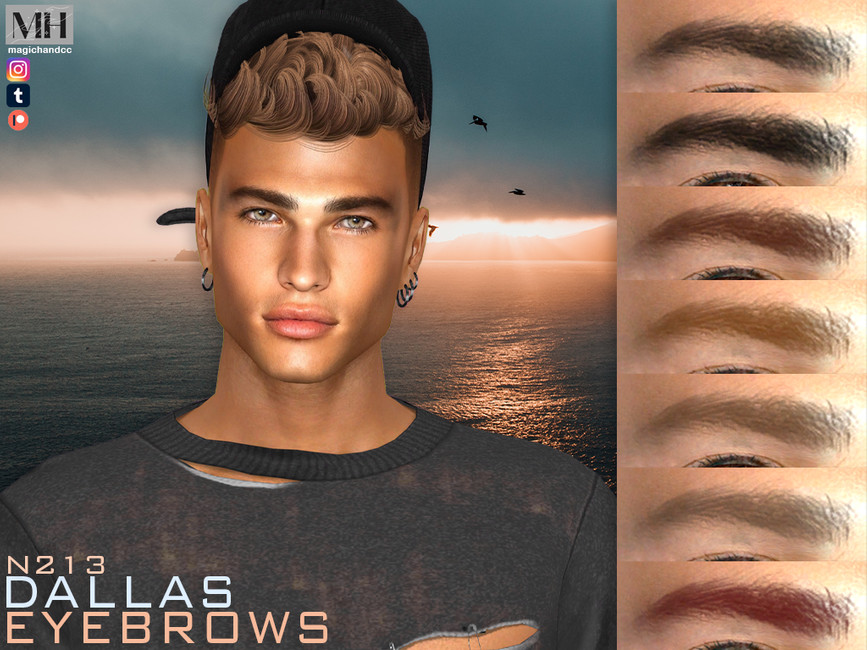 The Sims Resource - [Patreon] Dallas Eyebrows N213
