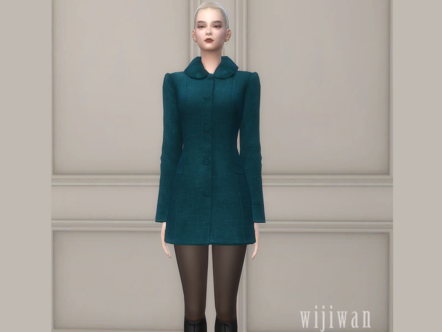 The Sims Resource - Fur collar coat