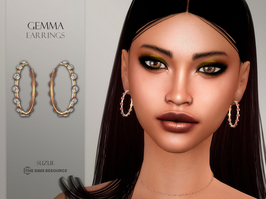 The Sims Resource - Gemma Hoops Earrings