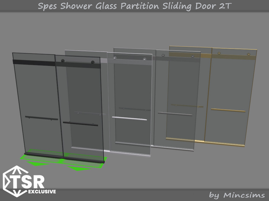 The Sims Resource - Spes Shower Glass Partition Sliding Door 2T