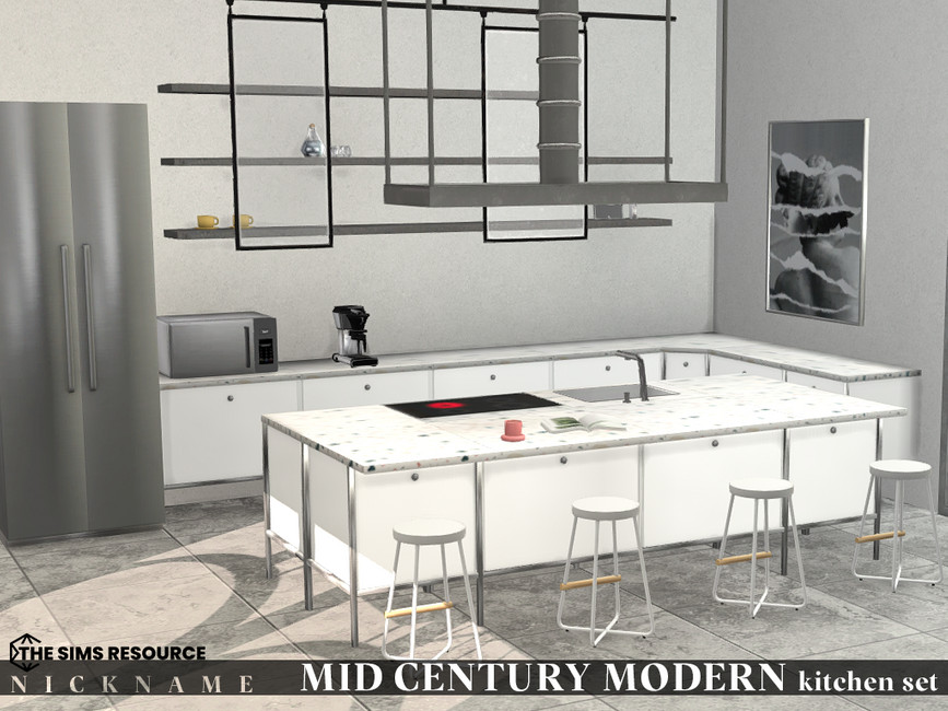 The Sims Resource - MID CENTURY MODERN kitchen set