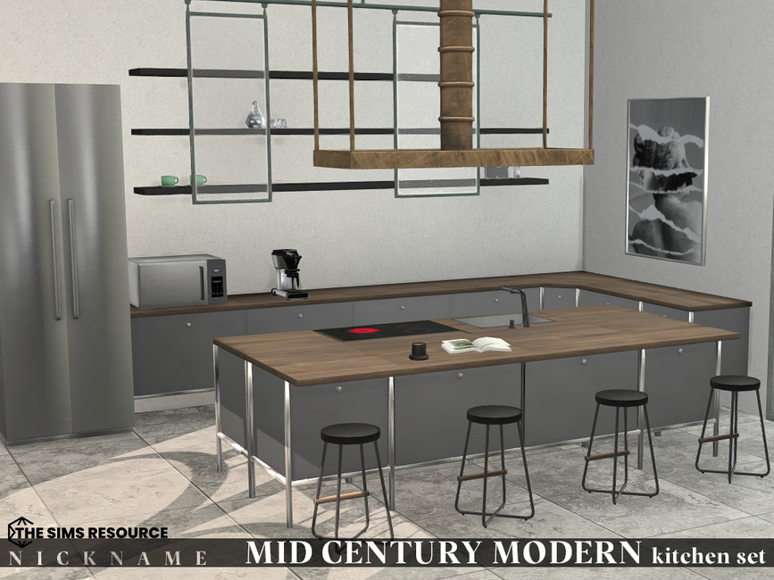 The Sims Resource - MID CENTURY MODERN kitchen set