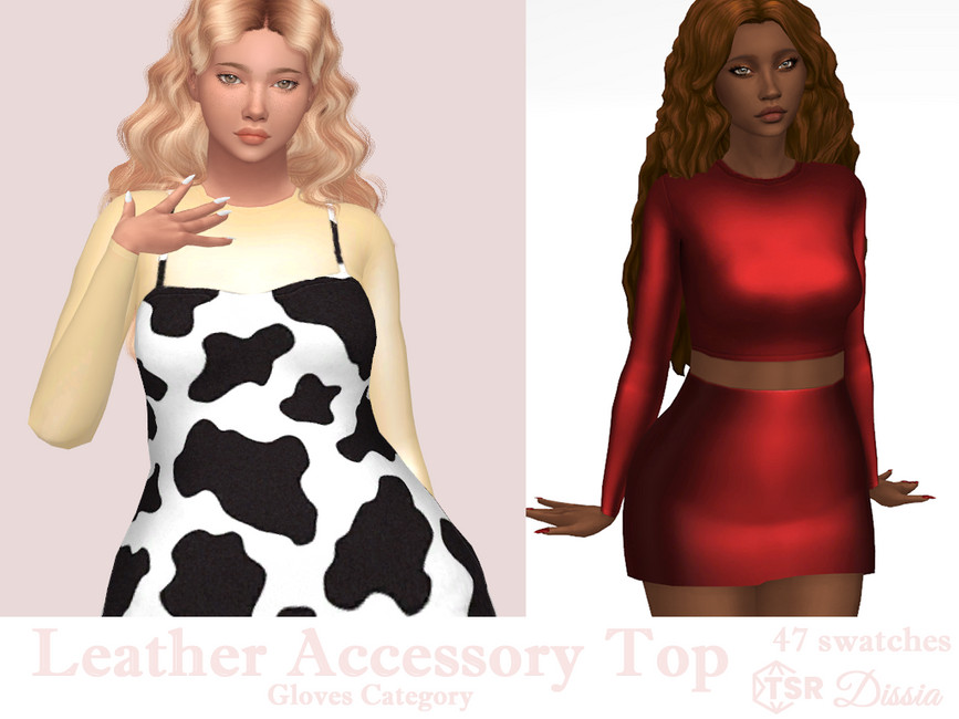The Sims Resource - Leather Accessory Top
