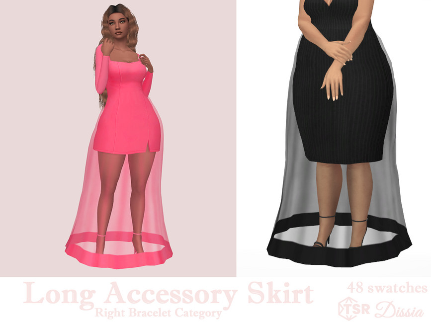 The Sims Resource - Long Accessory Skirt
