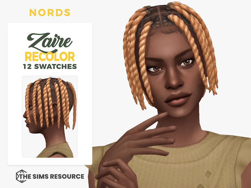 The Sims Resource - Zaire Hair Recolor