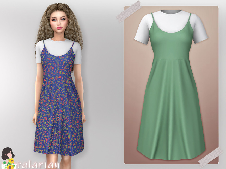 The Sims Resource - Freya Sundress with a t-shirt