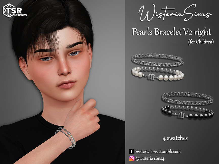 The Sims Resource - Pearls Bracelet v2 for Children (right)
