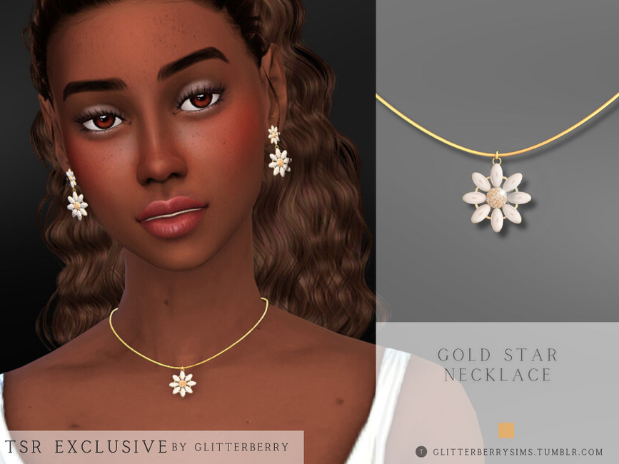 The Sims Resource - Flower Gold Necklace