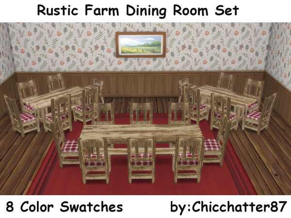 The Sims Resource | Rustic Farm Dining Room Set
