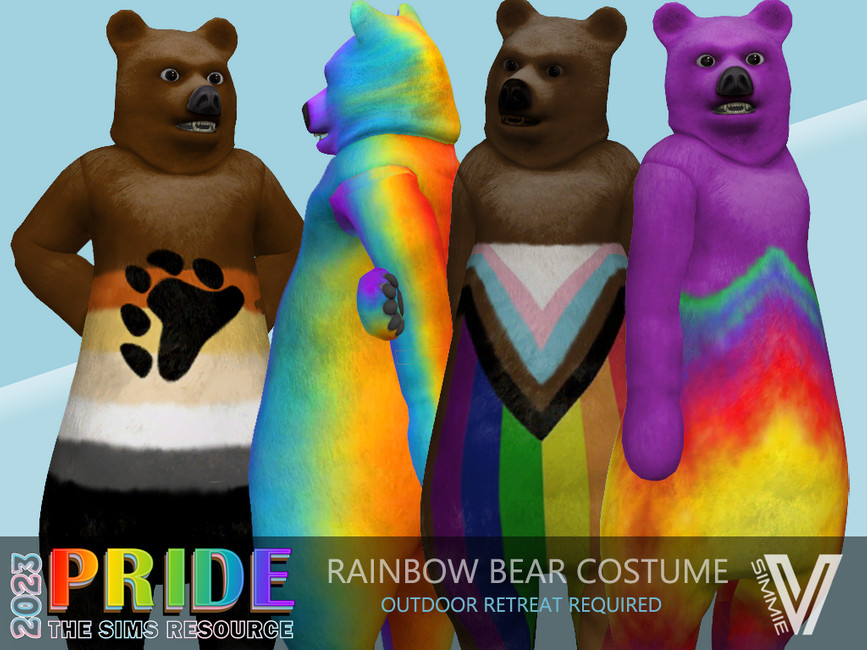 The Sims Resource - Pride 23 Rainbow Bear Costume [Recolor]