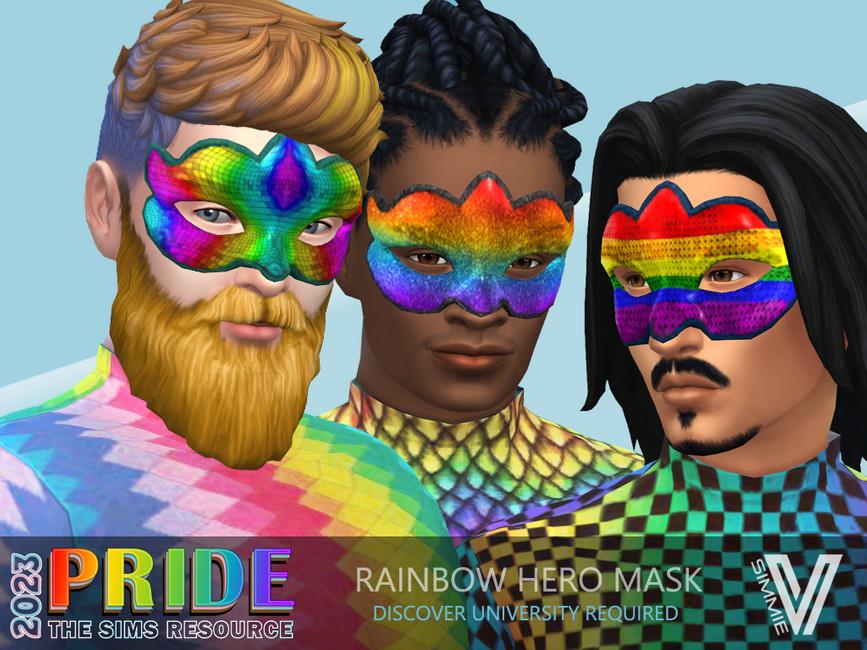 The Sims Resource - Pride 23 Rainbow Hero Mask