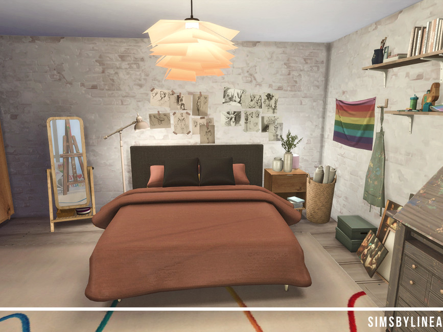 The Sims Resource - Artsy Rainbow Bedroom