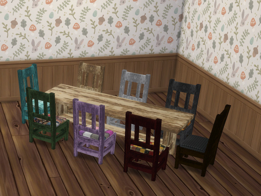The Sims Resource - Rustic Farm Dining Room Set