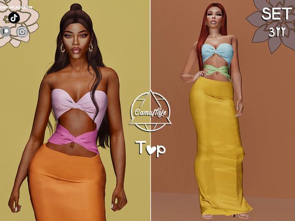 The Sims Resource | SET 311 - Colorful Top