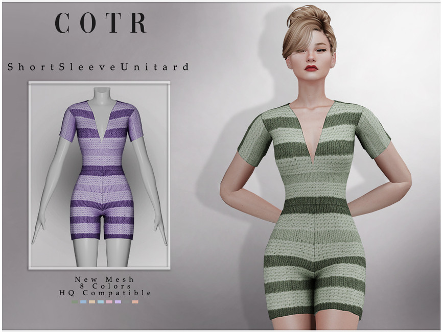 The Sims Resource - ChordoftheRings Short Sleeve Unitard O-26