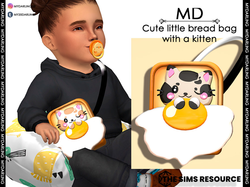 The Sims Resource - Cute little bread bag with a kitten Infant