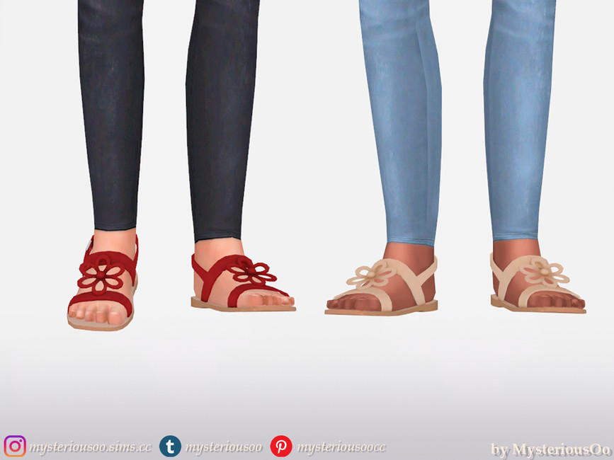 The Sims Resource - Summer sandals with flower
