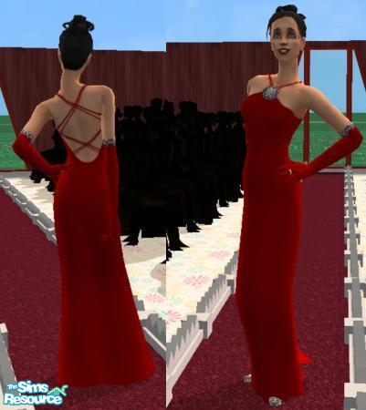 The Sims Resource | Red Evening gown