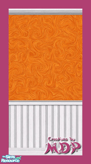 The Sims Resource - MDP Orange Swirl Panels in White