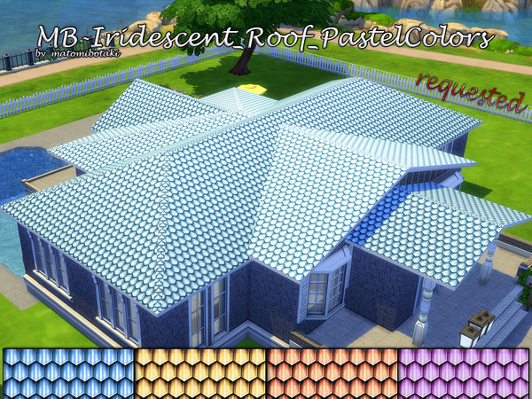 The Sims Resource | MB-Iridescent_Roof_PastelColors
