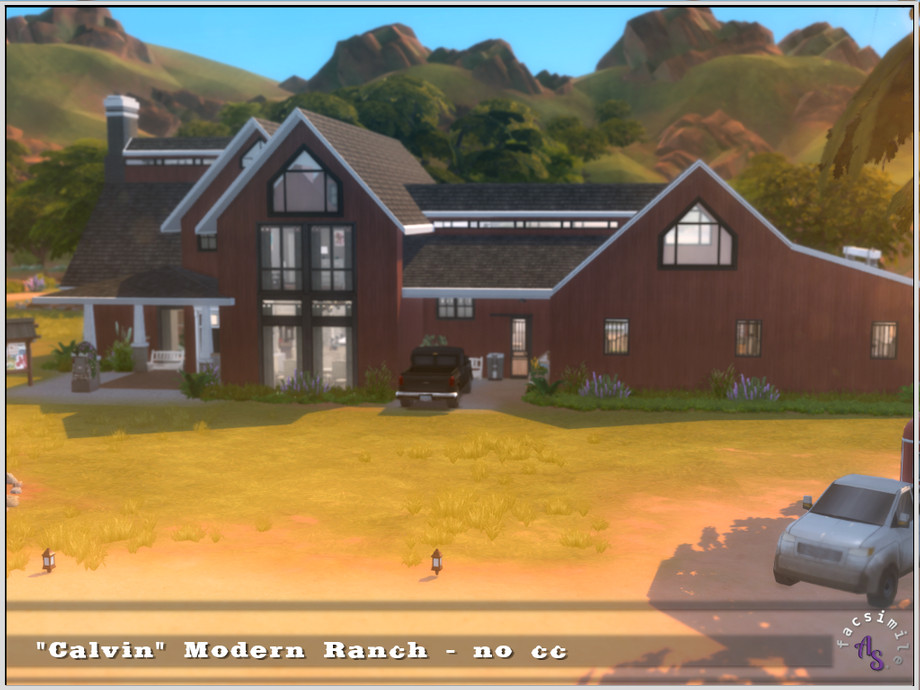 The Sims Resource | "Calvin" Modern Ranch (no cc)