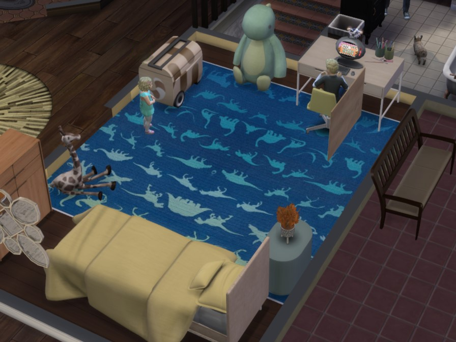 The Sims Resource | Dino Rug Multi and Blue