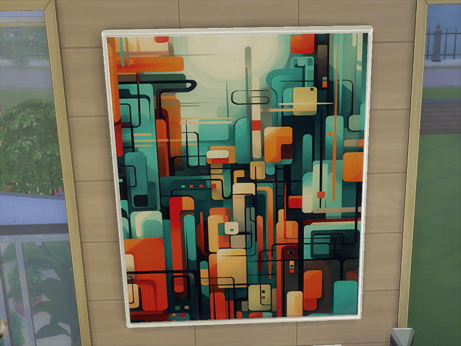 The Sims Resource | Urban Art Abstract Painting