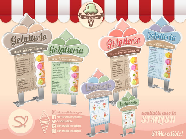 The Sims Resource - Gelatteria Menu Board Mockup