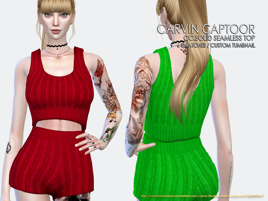 The Sims Resource | CC.Solid Seamless Top