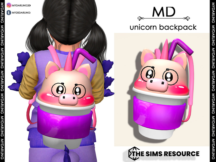 The Sims Resource | unicorn backpack Toddler