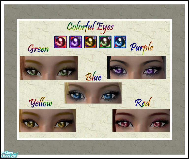 The Sims Resource - Colorful Eyes Set