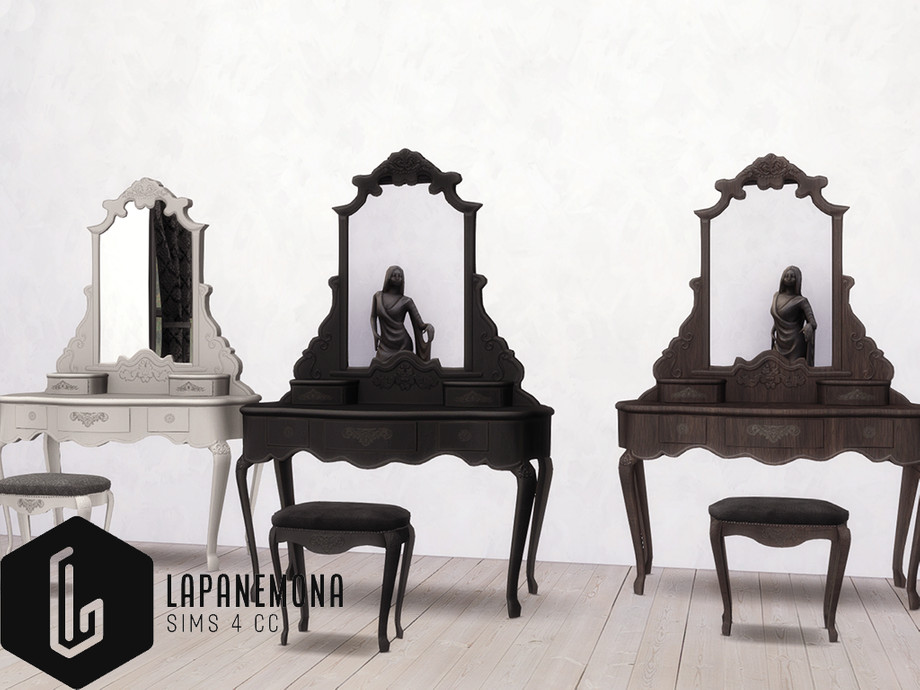 The Sims Resource | Vintage vanity table - Very goth set