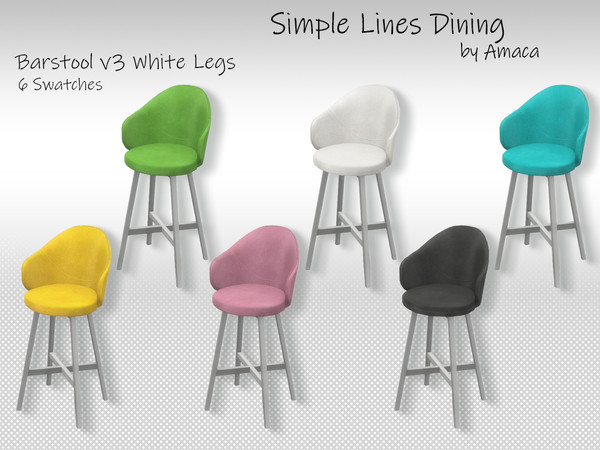 The Sims Resource | Simple lines dining - bar stool, white legs