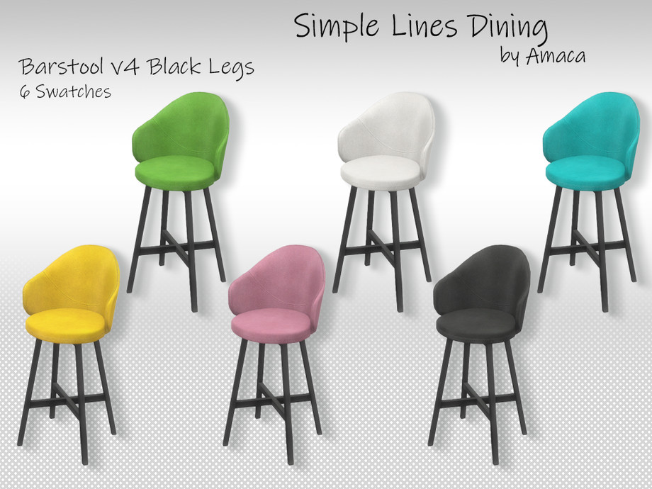 The Sims Resource | Simple lines dining - bar stool, black legs