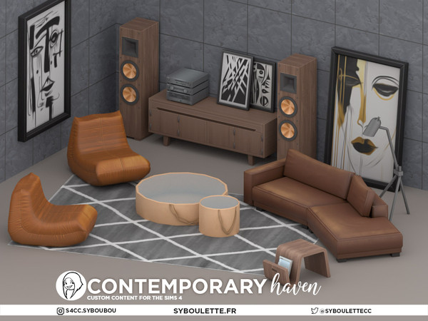 The Sims Resource | Contemporary haven - Curved Sofa (left)