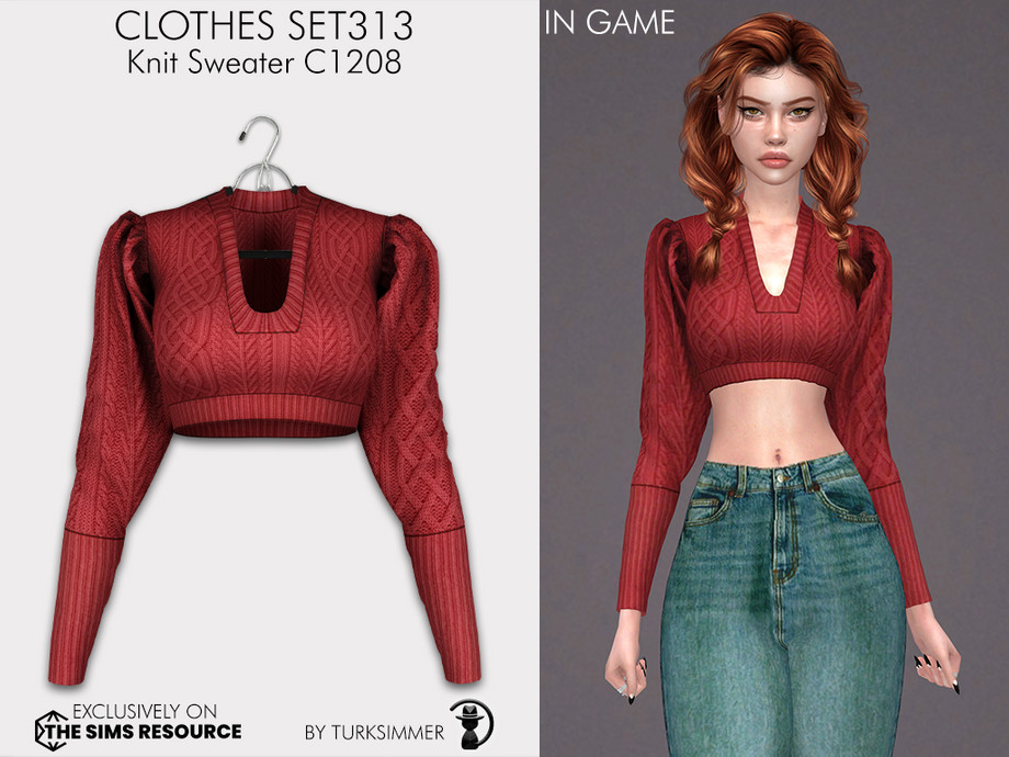 The Sims Resource - Clothes SET324 - Frill Trim Ruched Front Tee C1238