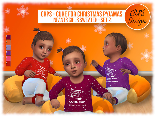 The Sims Resource | CRPS Christmas PJ girls top 2.package
