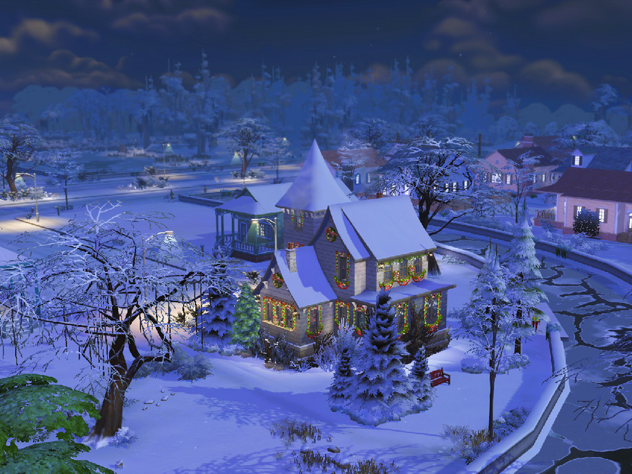 The Sims Resource | Christmas Cottage no cc