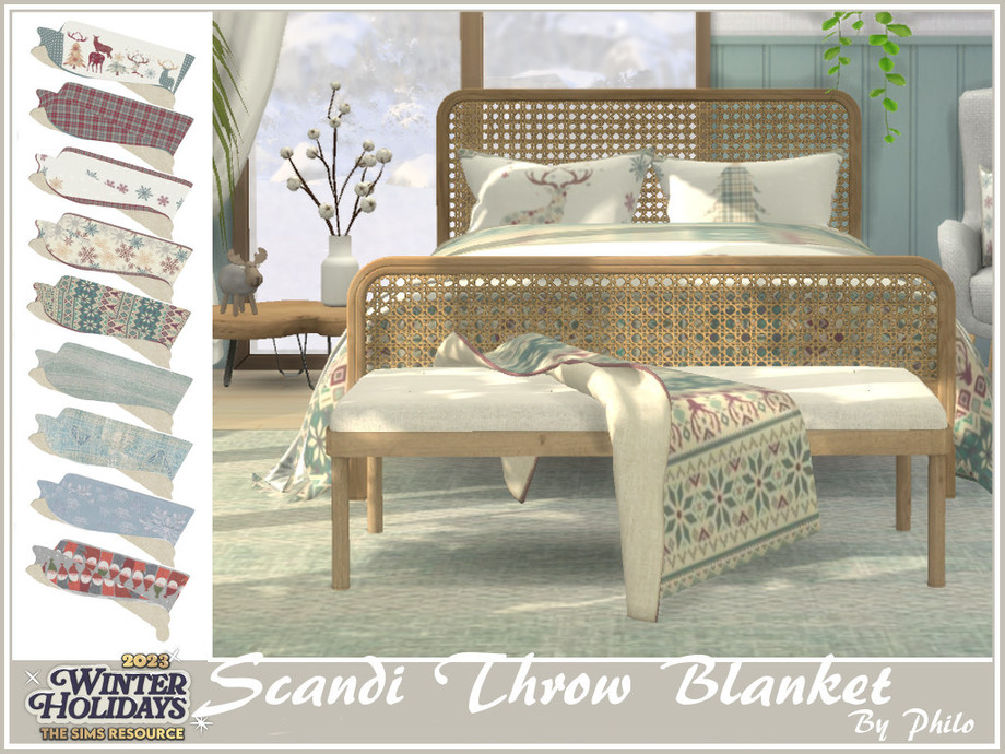 The Sims Resource | Scandi Throw Blanket
