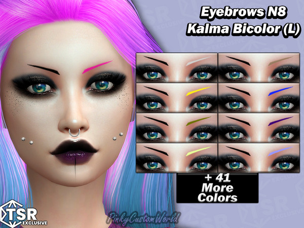 The Sims Resource | Eyebrows N8 - Kalma Bicolor (Left)