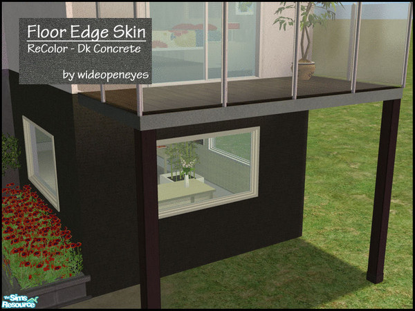 The Sims Resource | Floor Edge Skin - Dark Concrete ReColor