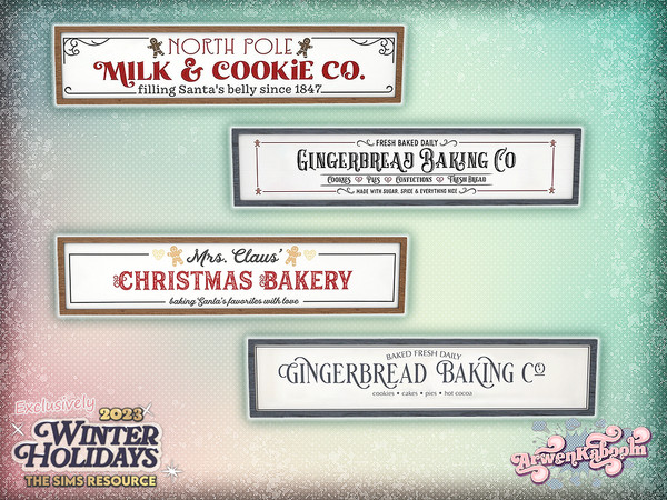 The Sims Resource | Hollyland - Christmas Sign