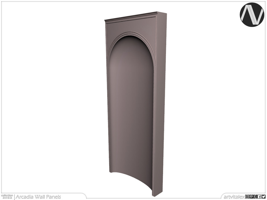 The Sims Resource - Arcadia Wall Panel Arch Niche Medium