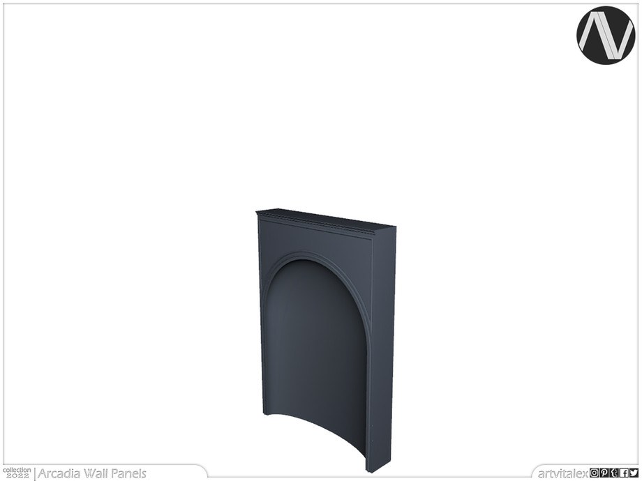 The Sims Resource | Arcadia Wall Panel Arch Niche Short