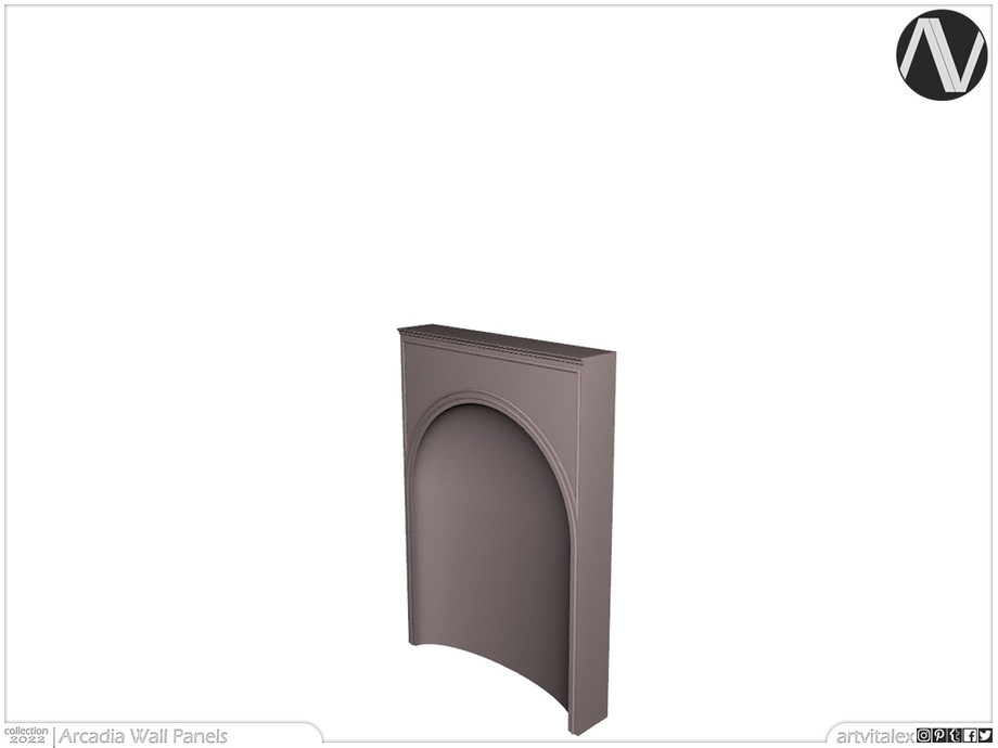 The Sims Resource | Arcadia Wall Panel Arch Niche Short