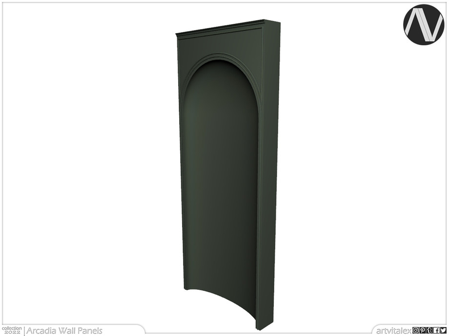 The Sims Resource | Arcadia Wall Panel Arch Niche Tall