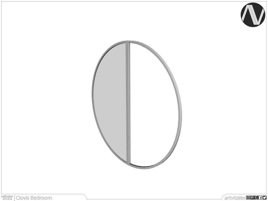 The Sims Resource | Clovis Round Semi Mirror