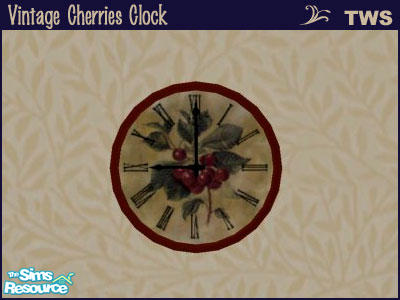 The Sims Resource - Vintage Fruits Clock - Cherries